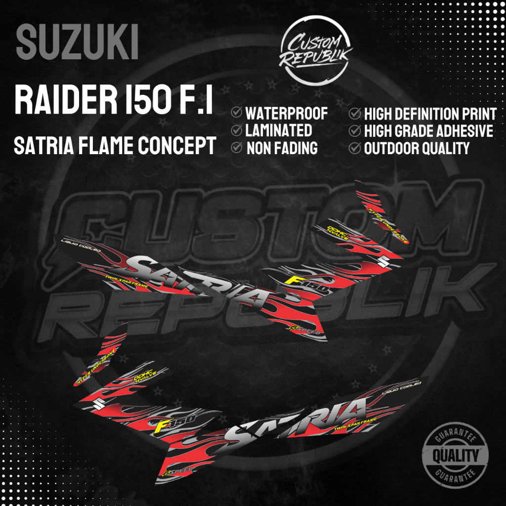 Suzuki Raider 150 FI Satria Flame Decals Set | Shopee Philippines