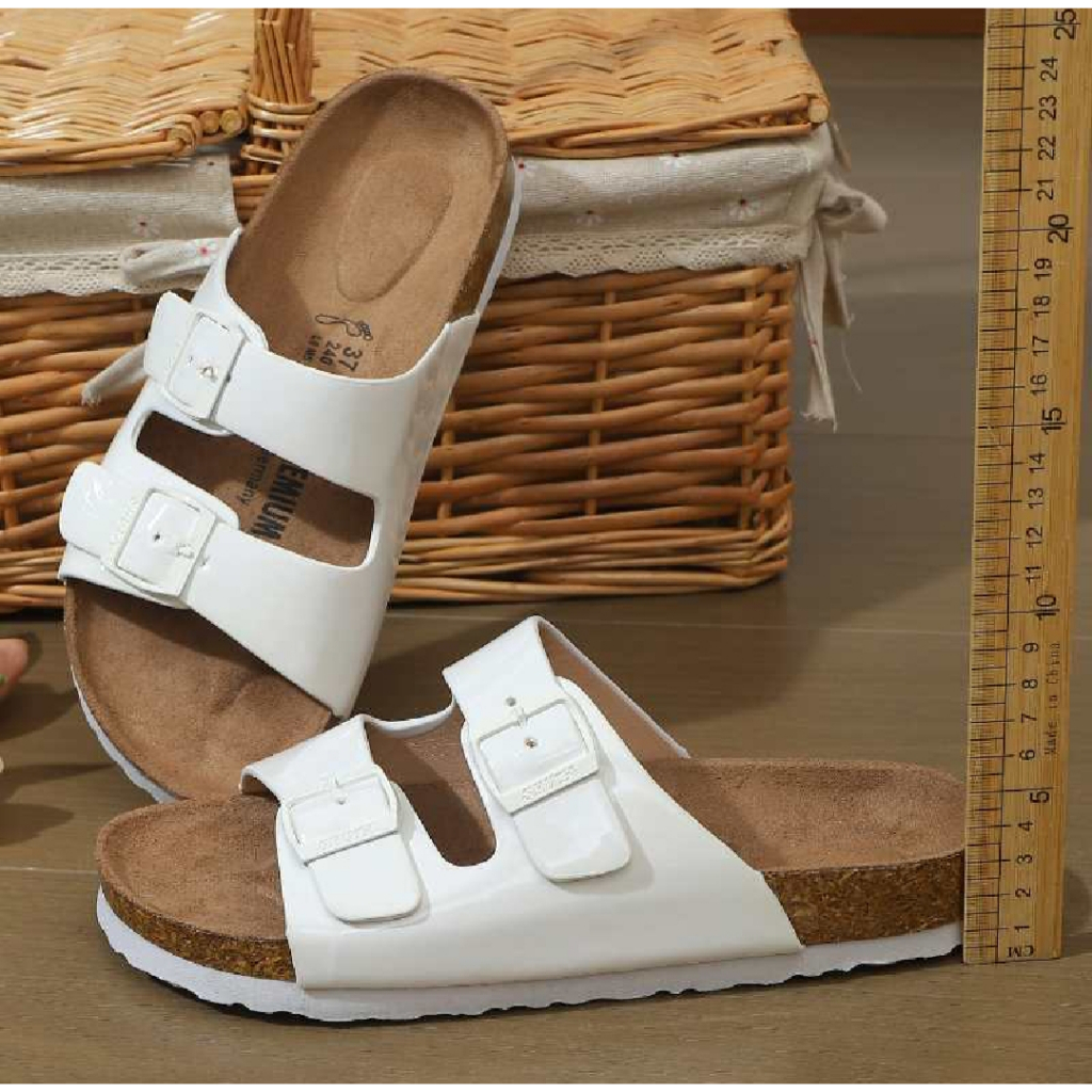 Authentic SHUTA Women Flip Finger Strap Cork Sole Rubber Slippers ...