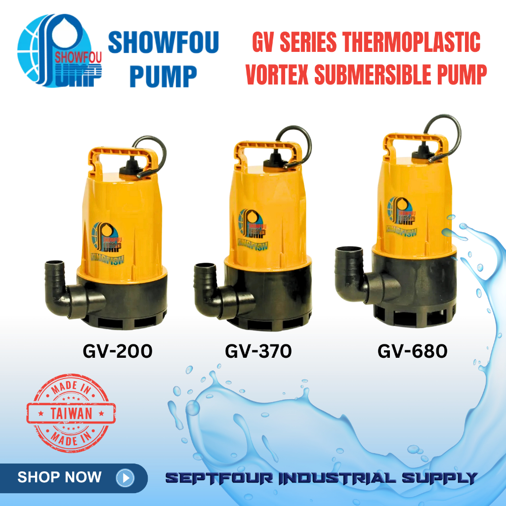 SHOWFOU 370w (GV)Series Thermoplastic Vortex Submersible Pump for Dirty ...