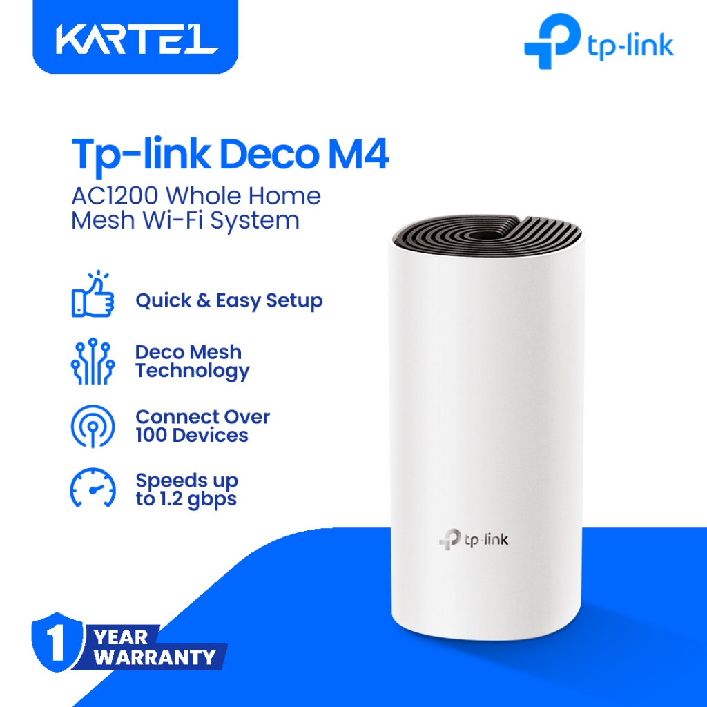 TP-Link | Deco M4 | AC1200 | Dual-Band | Whole Home Mesh | Wi-Fi | Mesh ...
