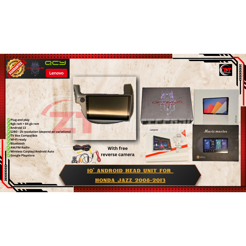 HONDA JAZZ 2008-2013 10inch QCY ANDROID HEAD UNIT | Shopee Philippines