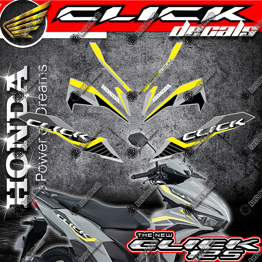 001 Honda Click 125i V3 & V4 stock decals, sticker for Motorcycle parts ...