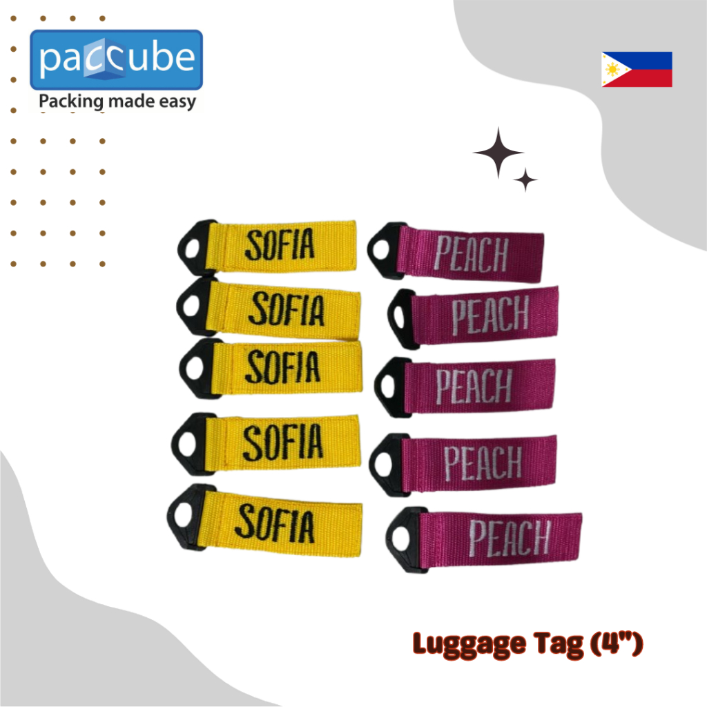 PACCUBE Personalized Embroidered Luggage Tag (4 inches) | Name Tag ...
