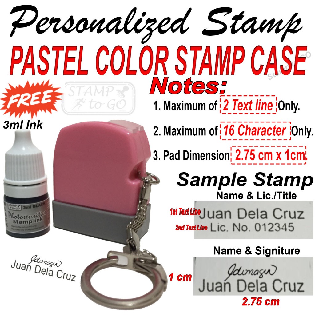 Personalized Stamp or Customized Stamp with Name in Pastel Color Stamp ...