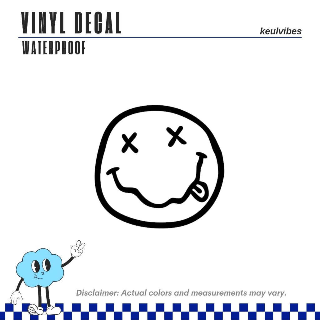 NIRVANA ROCK BAND SMILEY LOGO Vinyl Decals brand laptop motor bike car ...