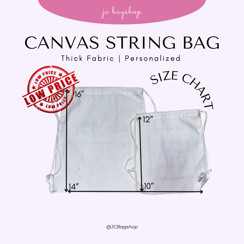 PLAIN CANVAS STRING BAG KATSA | Shopee Philippines