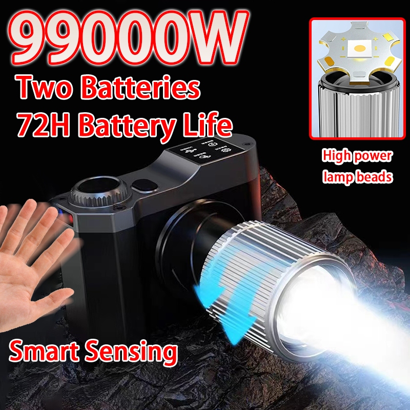Smart Sensing Headlight flashlight rechargeabl waterproof 1000m zoom ...