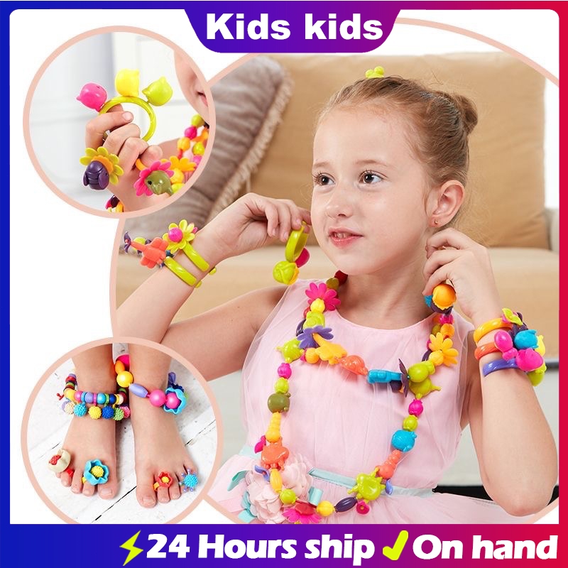 DIY Pop String Bead Set For Kids Bracelets Making Kit Jewelry Making ...