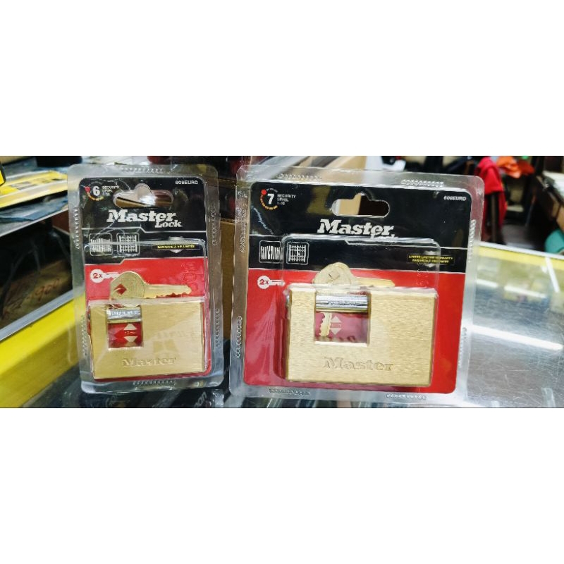 Master Lock Rectangular Body Solid Brass Padlock 606-D ( 63mm) 608-D ...
