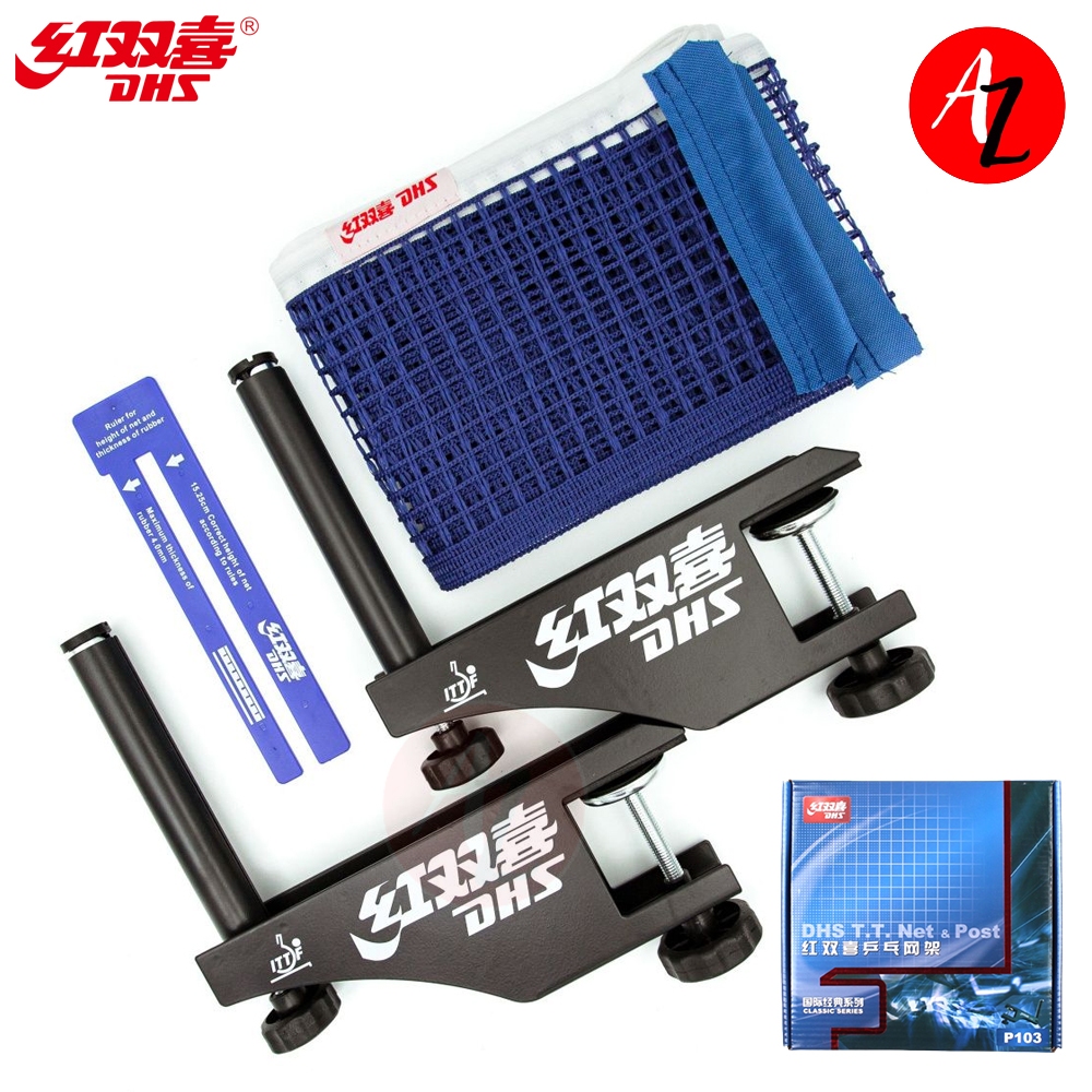 DHS P103 Table Tennis Post and Net Set with Net Ruler Ping Pong Net and ...