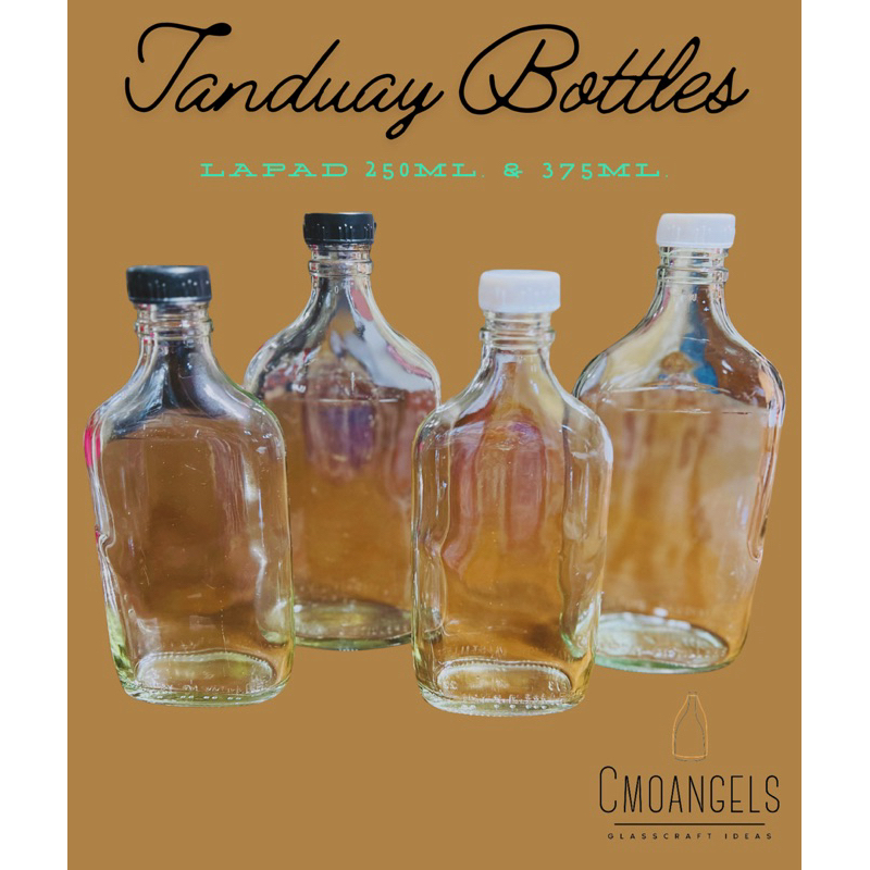 20pcs Tanduay Lapad Sr Glass Bottle in 375ml with cap and seal | Shopee ...