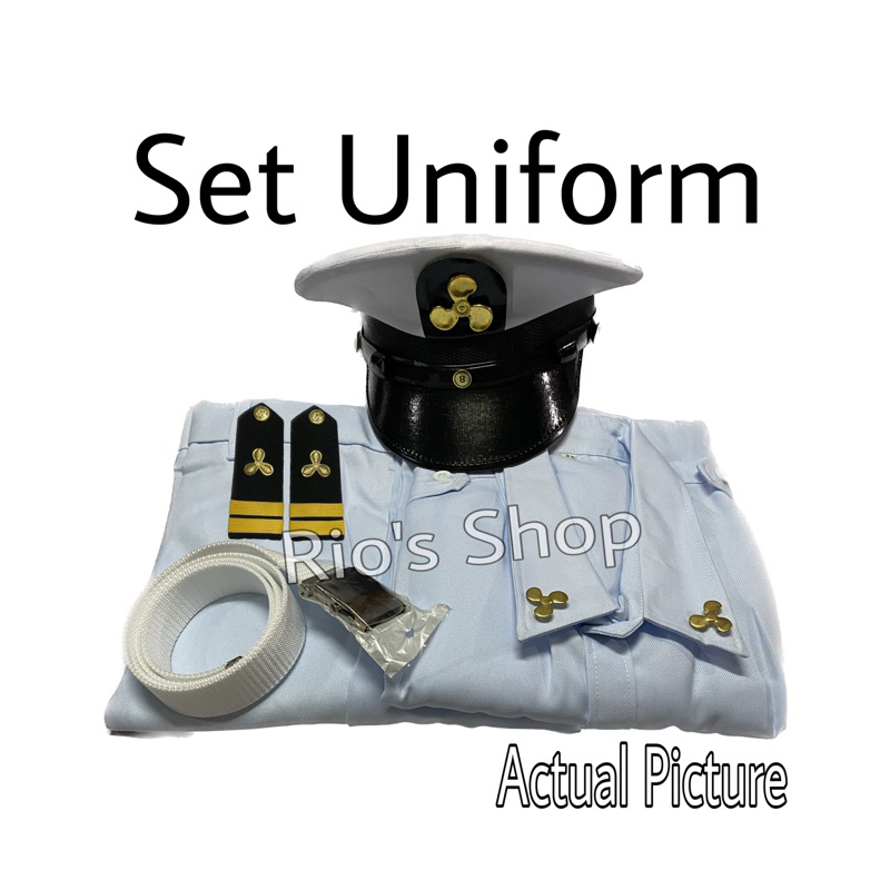 Set Marine Uniform with Polo,White Pants,Shoulder Board,Garrison Belt ...