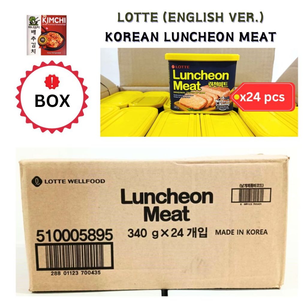 Lotte Luncheon Meat - 1 BOX Korean Luncheon Meat 340g - Food Pork ...