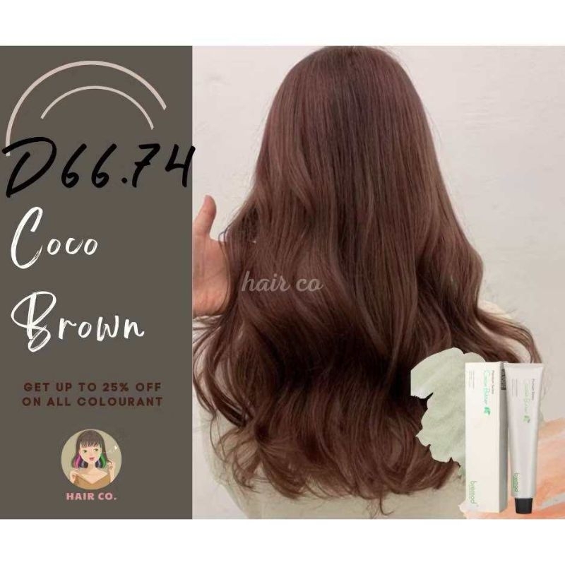 Premium Bremod D66.74 Coco Brown Cocoa Butter Hair Color With oxidizer ...