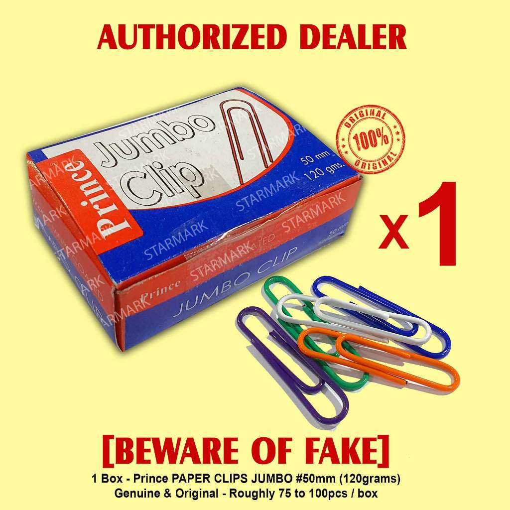 Prince Paper Clips Clip JUMBO 120grams No.50 (Roughly 75 to 100pcs per ...