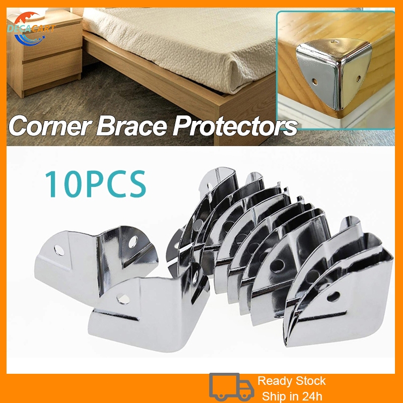 10pcs Metal Corner Angle Brace Protectors for Wooden Trunk Box Chest ...
