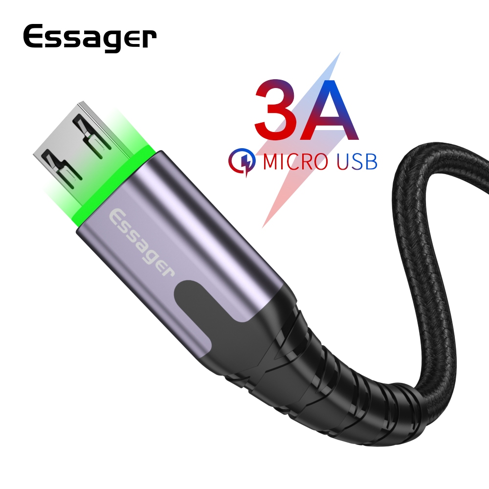 Essager USB Cable with LED Charging Indicator, Micro USB Type-C ...