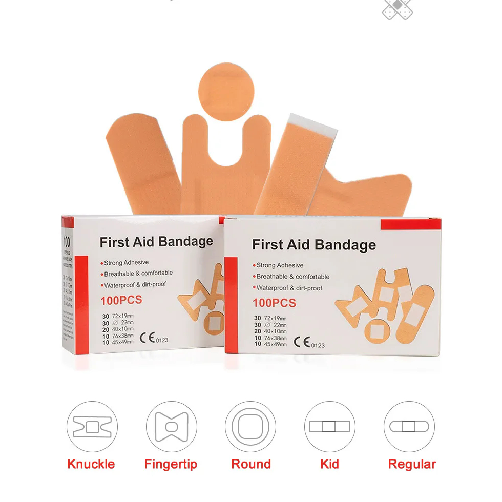 60-100pcs Various Sizes Band Aid Waterproof Sticker Wound Dressing ...