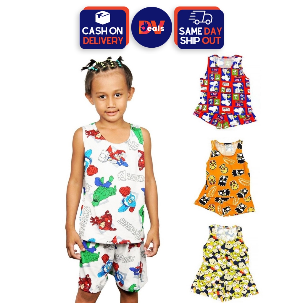 DVDeals Kids Sando Shorts Terno Pambahay Damit Short Pajama PJs ...