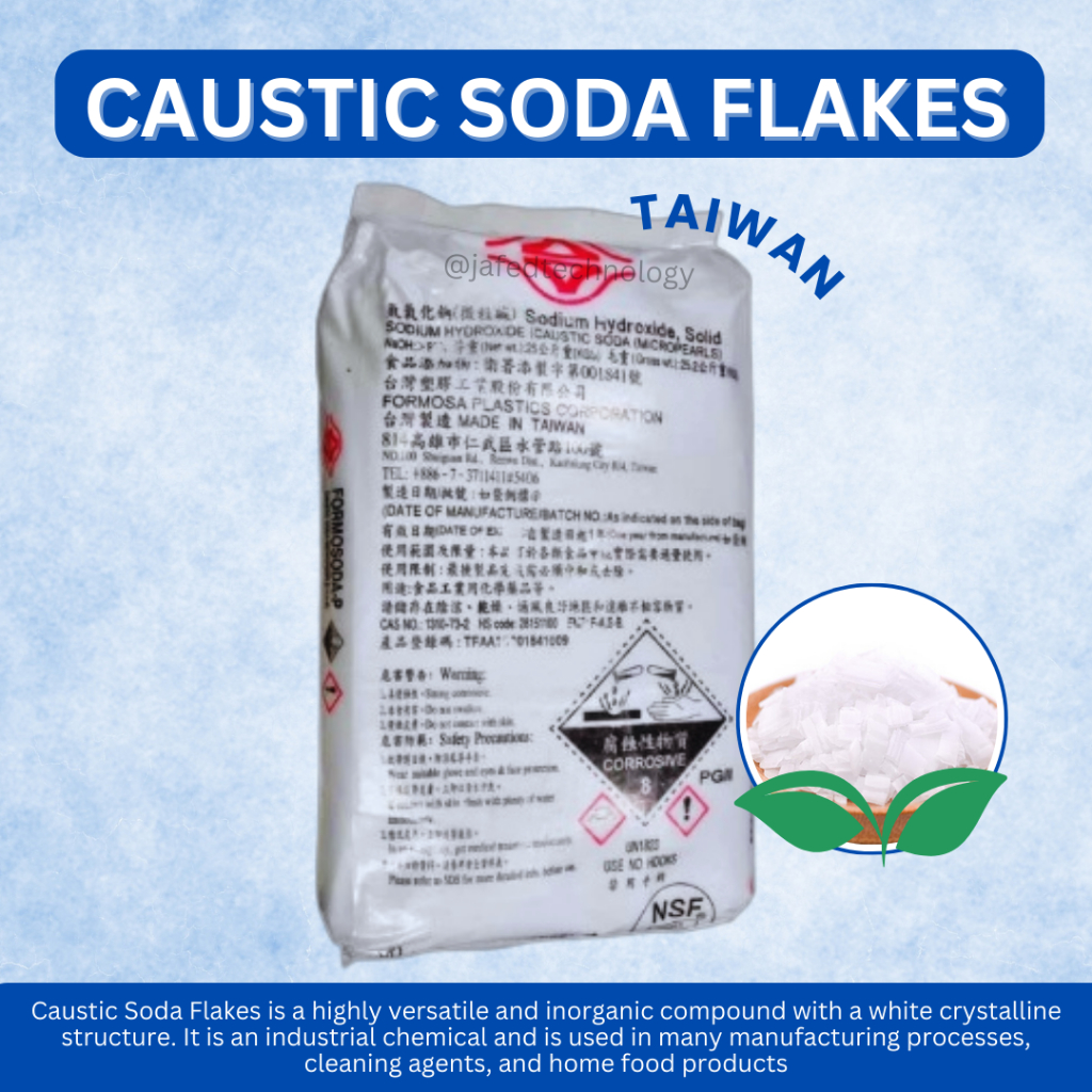 JAFED Caustic Soda Flakes Lye Sodium Hydroxide Formosa Taiwan 25kgs ...