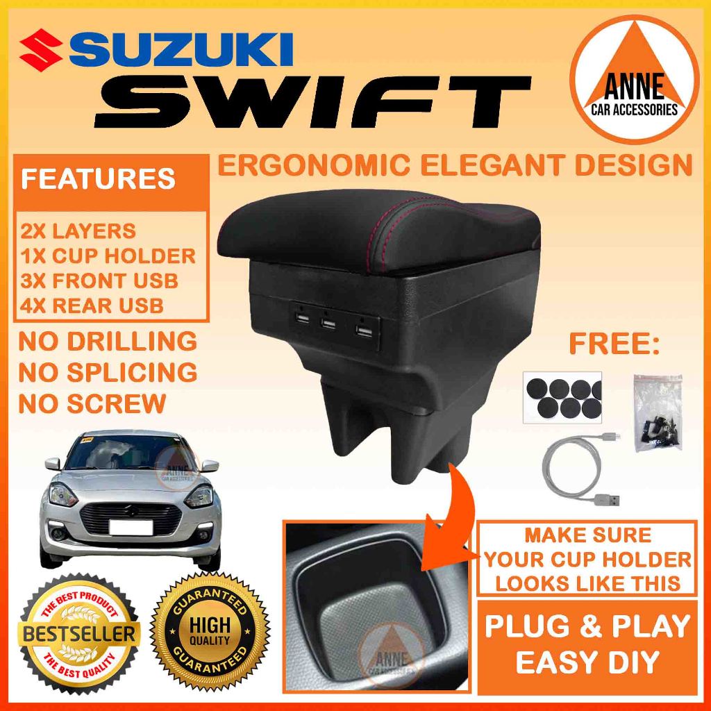 Suzuki Swift 2017 - 2023 OEM Arm Rest Armrest Console Box Premium ...