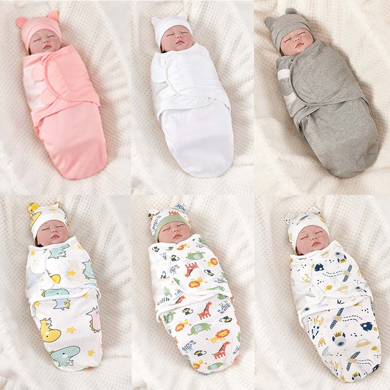 Two-Pieces Set Newborn Anti-Startle Swaddling Cotton Printing Gro-Bag ...
