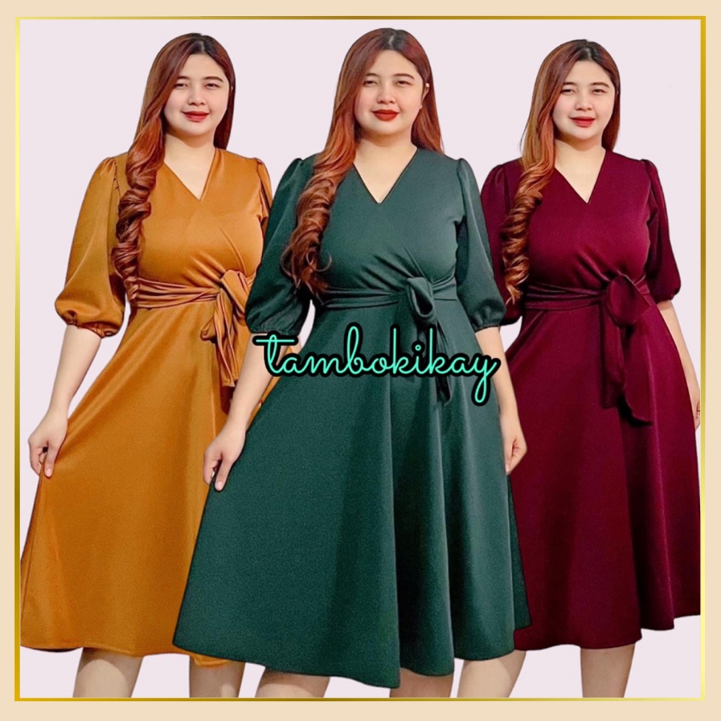 XL-3XL PLUS SIZE - HAILEY DRESS (CLASSY FABRIC) | Shopee Philippines