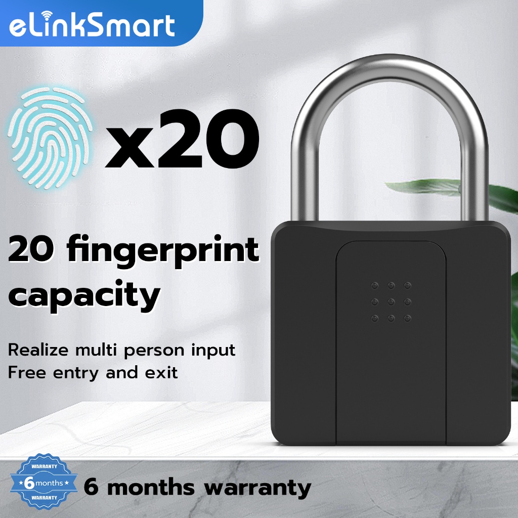 20 fingerprints padlock Outdoor grille door padlock Smart padlock ...