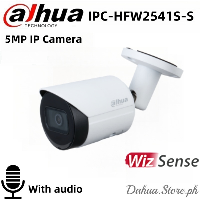 Dahua With Audio IP camera 5MP IR Fixed-focal Bullet WizSense Network ...
