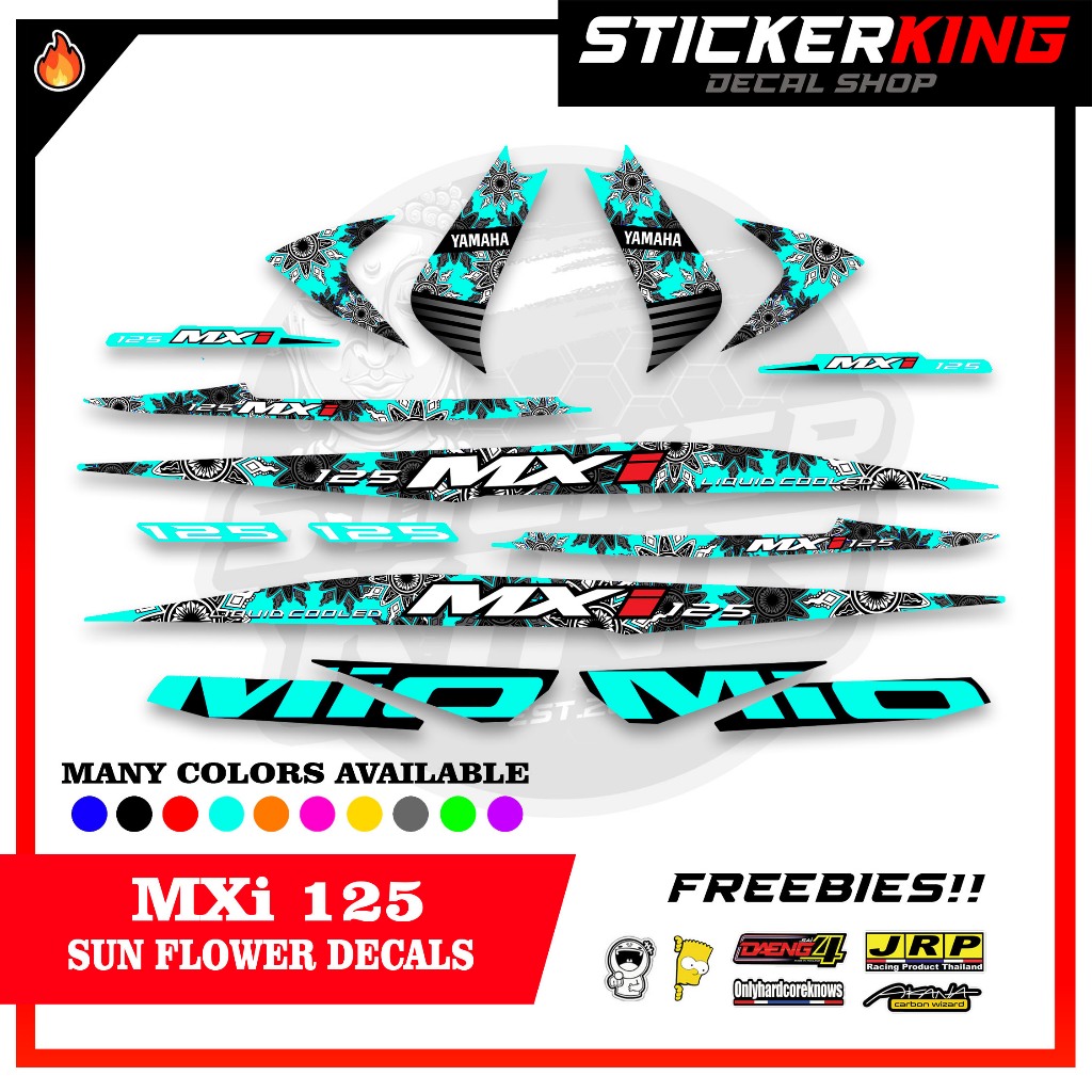 MIO MXi 125 SUN FLOWER DECALS WITH FREEBIES (PREMIUM QUALITY GLOSSY ...