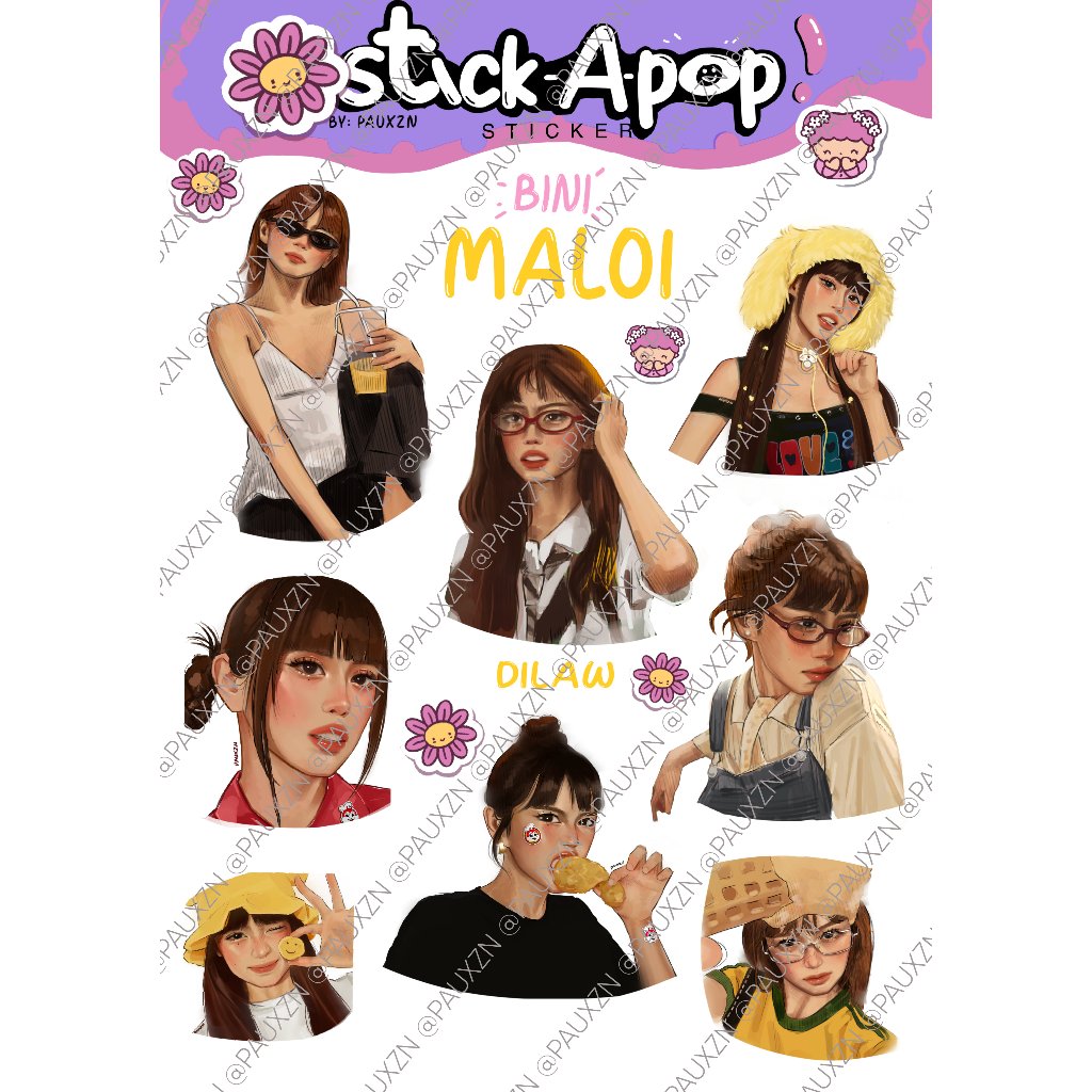"Stick-A-Pop' (by @pauxzn)" {Limited Edition} Stickers - [2024] BINI ...