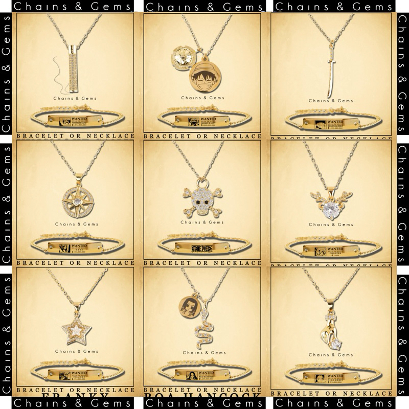 Anime | One Piece Inspired Necklaces | NO Box Included | Chains & Gems ...
