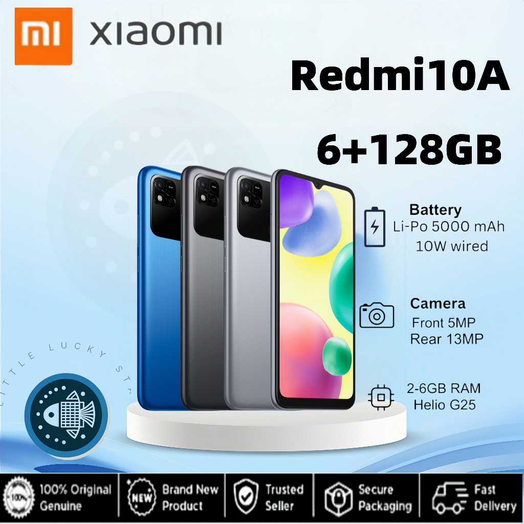XiaoMi Redmi 10A 6GB RAM 128GB ROM 13MP Dual Camera 5000mAh battery 6. ...
