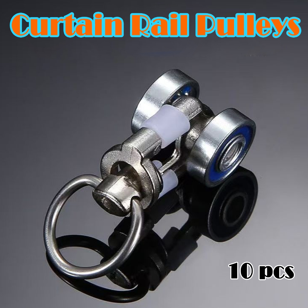 10-Piece Heavy-Duty Alloy Curtain Rail Pulleys and Runners Rollers with ...
