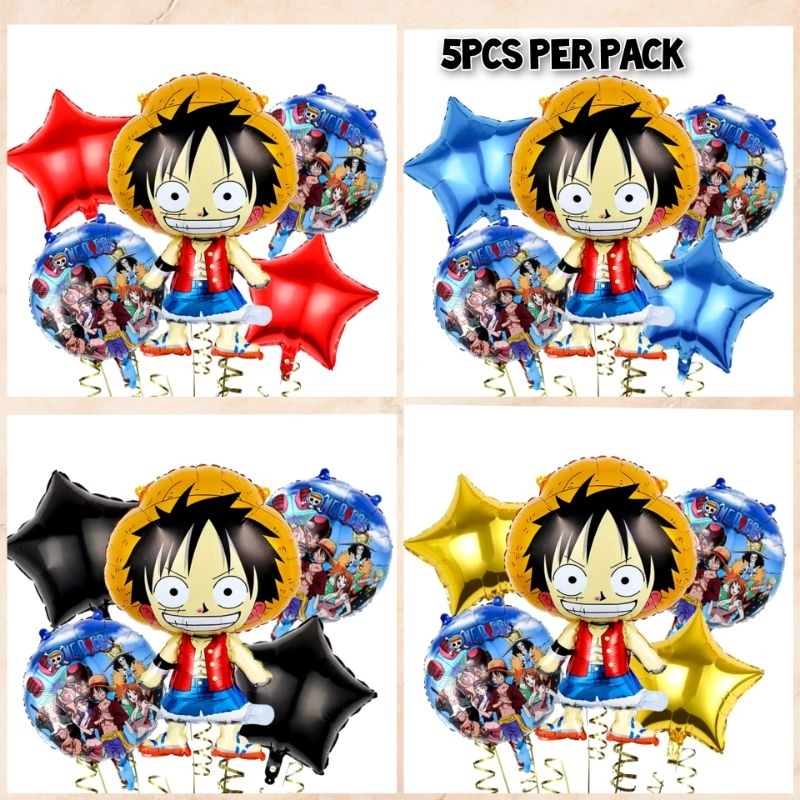 5in1 Character Balloons | One Piece Balloon theme party | 5pcs per pack ...