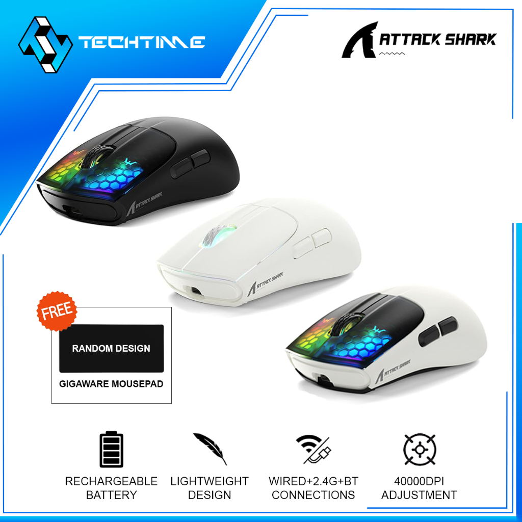 Attack Shark X5 Wireless Gaming Mouse Tri-Mode 2.4G USB-C Wired ...