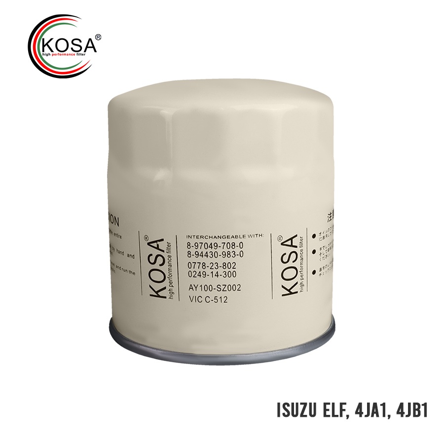 ISUZU ELF, 4JA1, 4JB1 KOSA OIL FILTER (1 PC) KO-1512 OP | Shopee ...