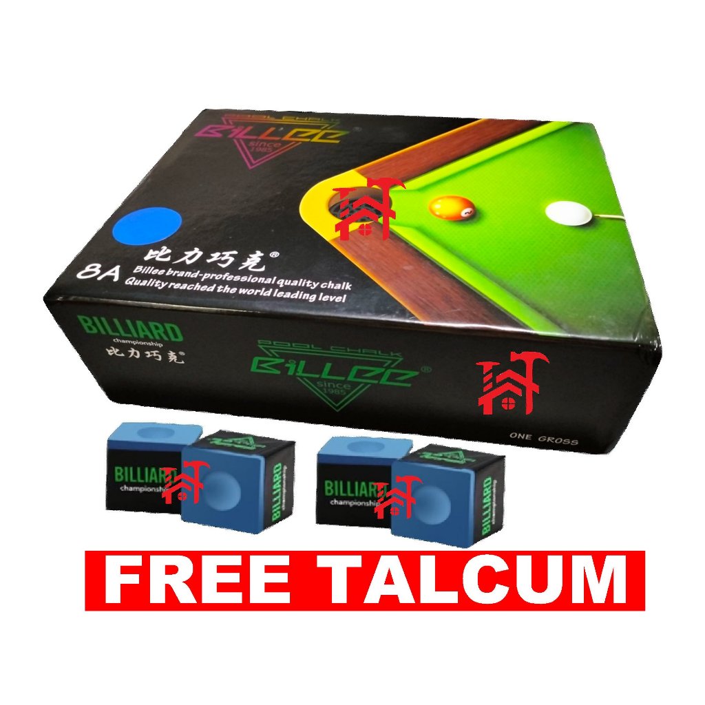 BILLEE BILLIARD CHALK BLUE (FREE TALCUM POWDER) | Shopee Philippines