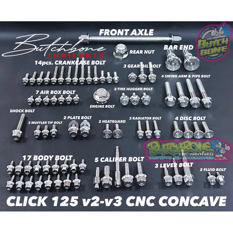 CLICK 125 v2/v3 CNC CONCAVE BOLT SET | Shopee Philippines