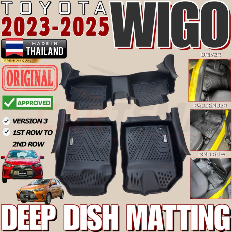 ALL NEW TOYOTA WIGO 2023-2025 PREMIUM DEEP DISH MATTING VERSION 3 (wigo ...