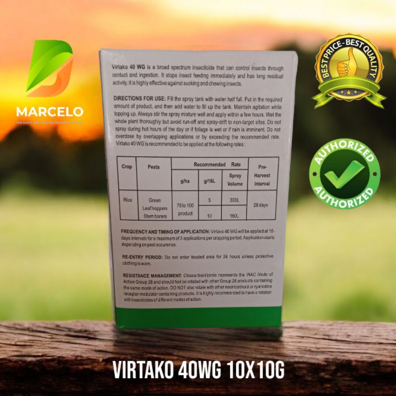 VIRTAKO Systemic Insecticide 40wg 10g x 10 pcs | Shopee Philippines