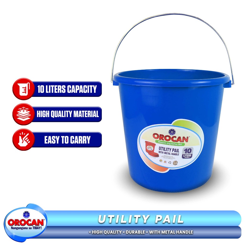 Orocan Utility Pail 10 Liters (BLUE,GREEN,RED) | Shopee Philippines