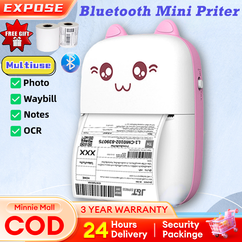 Portable Printer Bluetooth Mini Mobile Printer Applicable to Photo ...
