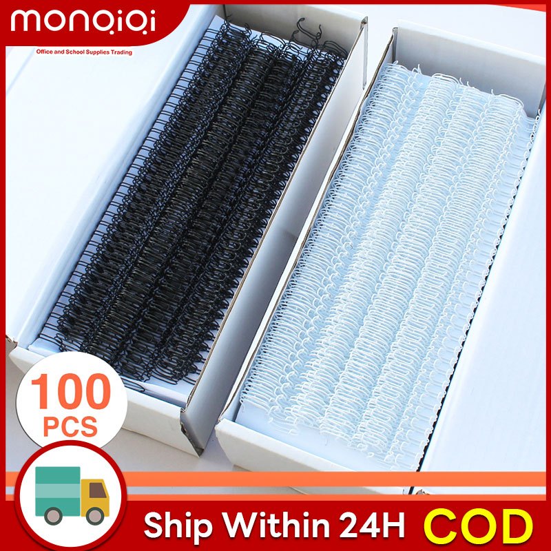 100pcs Double Loop Wire A4 Size (7.9mm, 12.7mm, 14.3mm) 34 Holes Metal ...