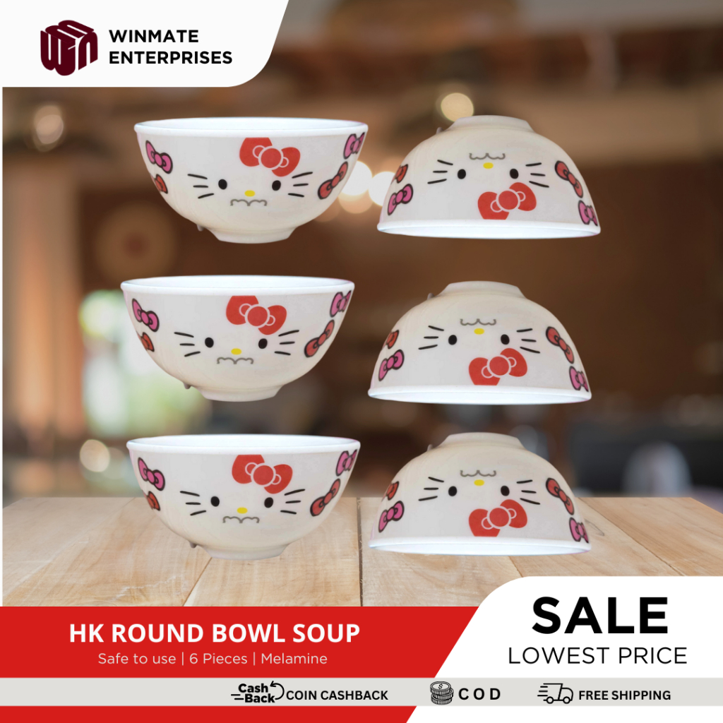 New Hello Kitty Bowl Design Melamine Dinnerware Bundle Set | Shopee ...