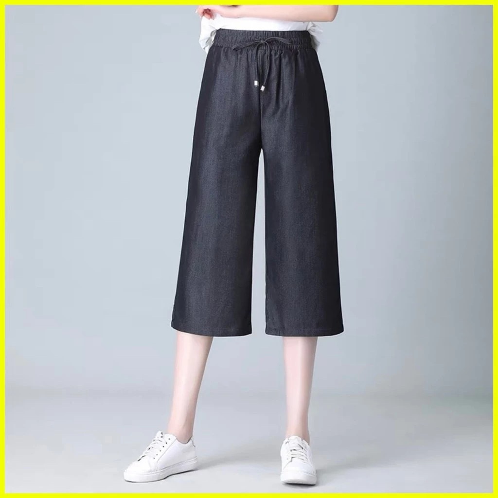 Fashion Denim square pants soft tela fit 27-32 waistline/COD | Shopee ...