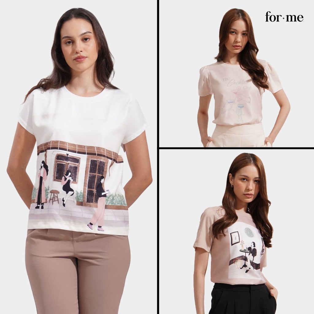 ForMe Regular Fit Graphic T-Shirt Collection For Women | Shopee Philippines
