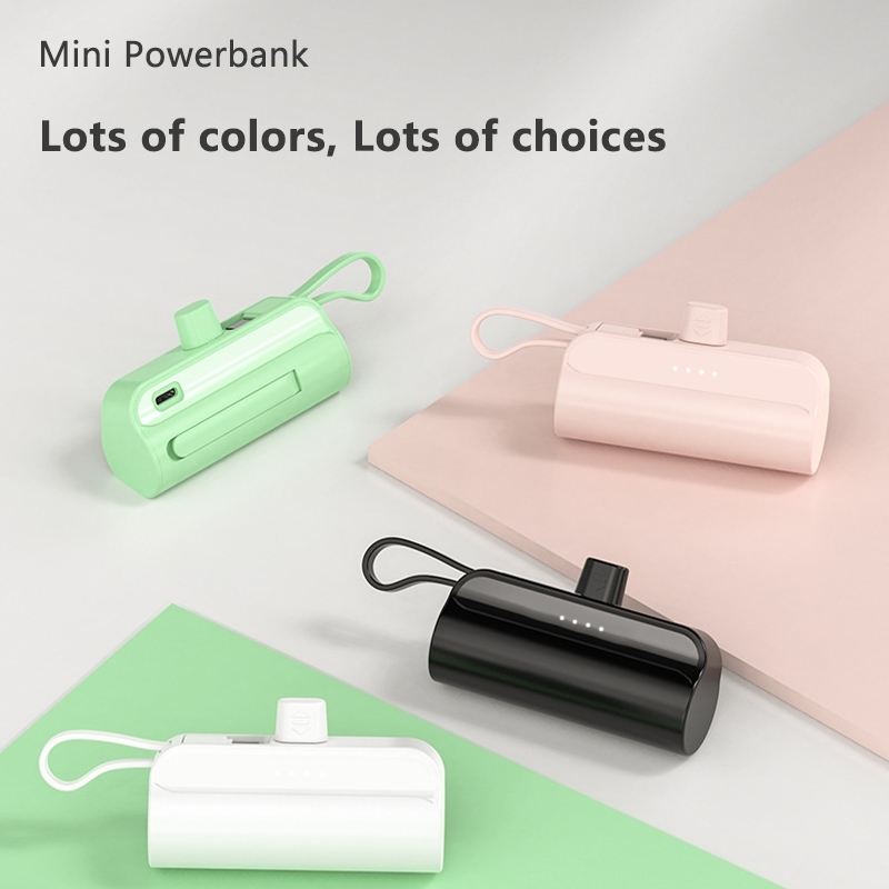 2 in 1 Mini Power Bank 5000mAh Fast Charging Portable Powerbanks Built ...
