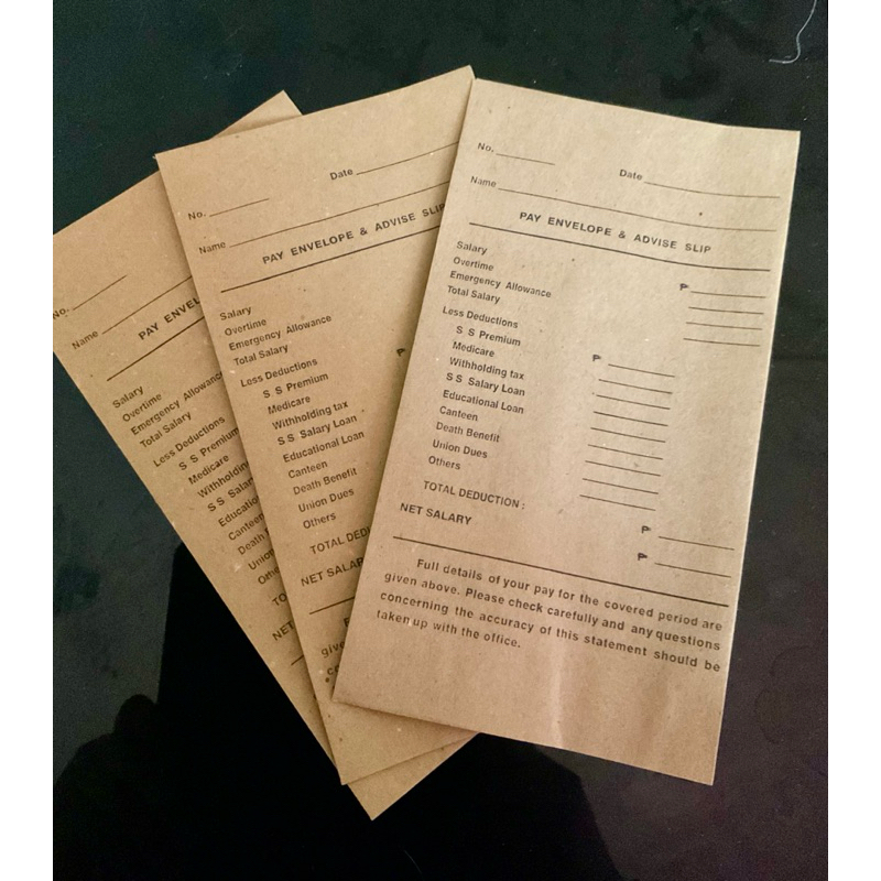 Cutesy 8 1/2 Pay Envelope and Advice Slip Pay Slip Envelope Salary ...