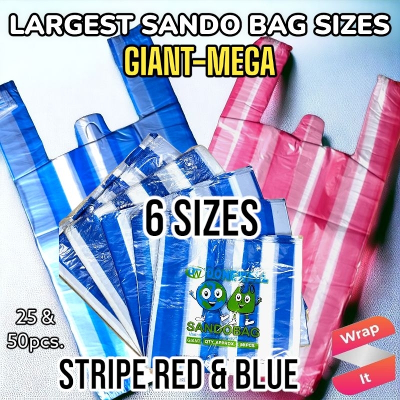 Stripe Sando Bags Giant to Mega Biggest sizes Blue & Red Stripe Sando ...